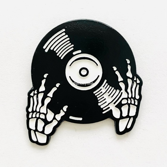 pricklyfinds | Jewelry | 84 Skeleton Hands Dj Disc Jockey Enamel Pin ...